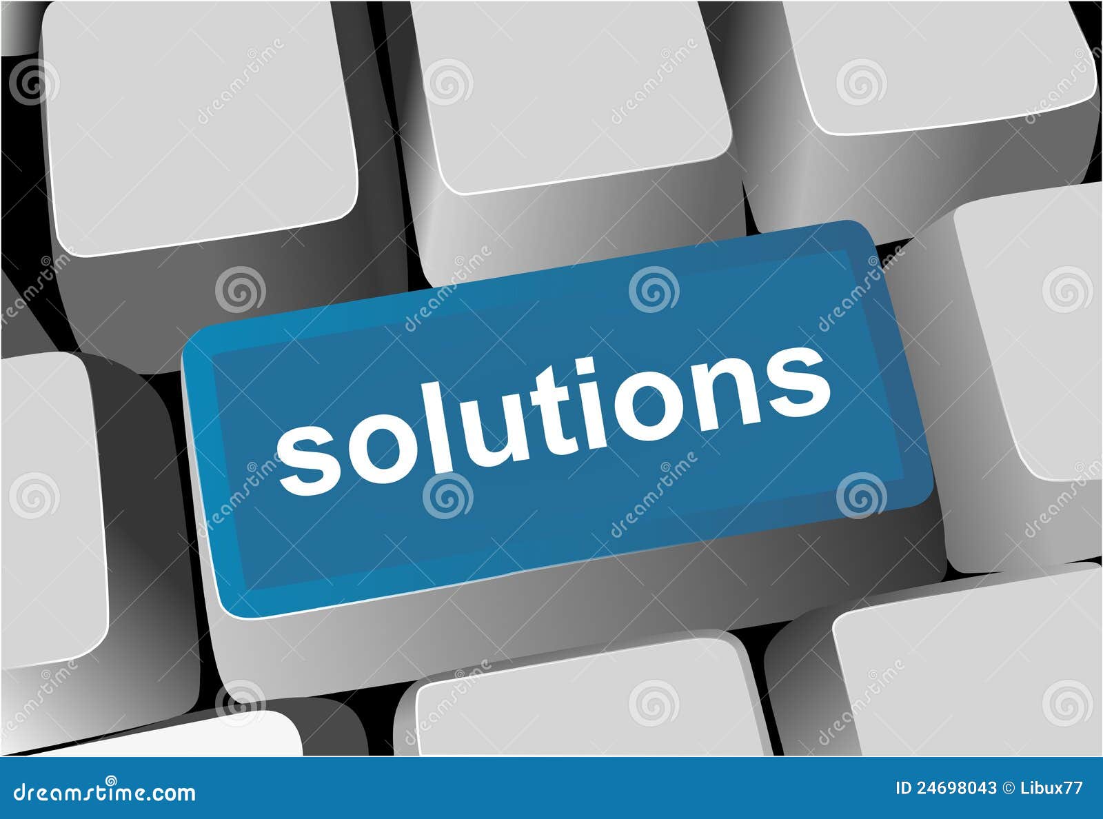 Keyboard With Blue Keypad - Business Transformation. 3D. Stock ...