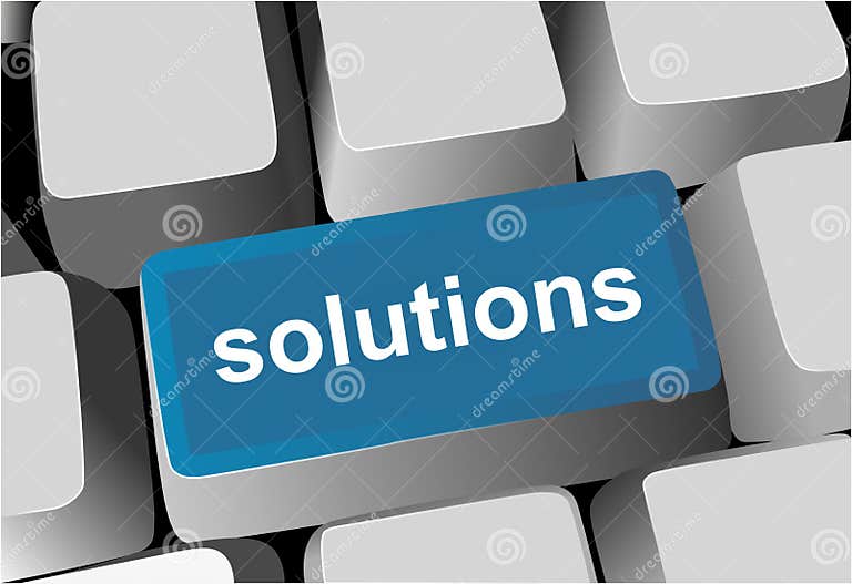 Keyboard - Blue Key Solutions Stock Illustration - Illustration of ...
