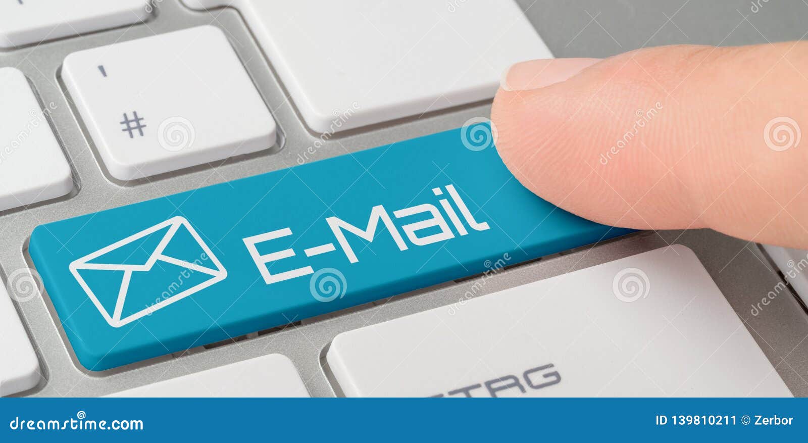 A Keyboard with a Blue Labeled Button - E-Mail Stock Image - Image of ...