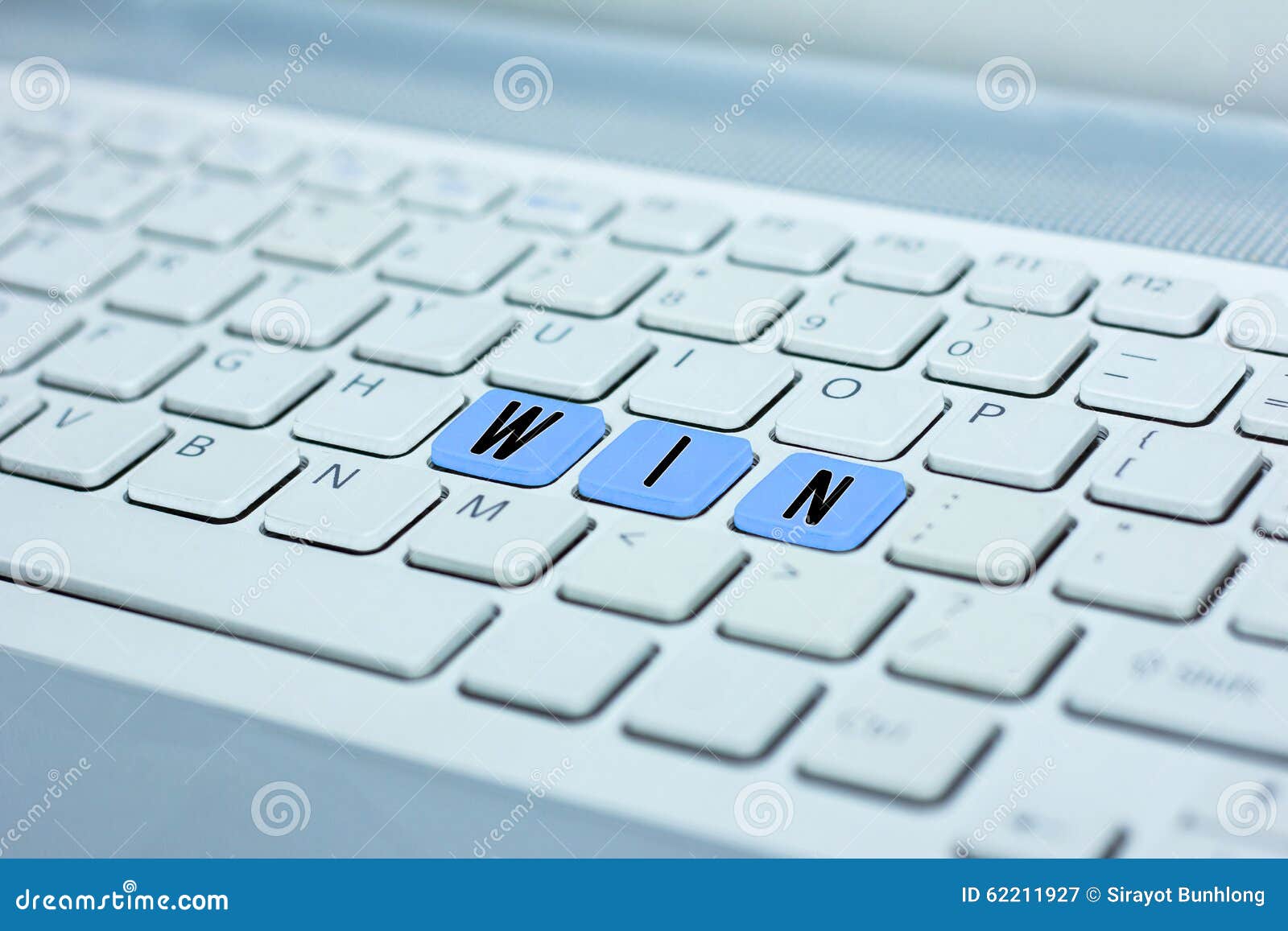 Keyboard with Blue Win Button, Business Concept Stock Image - Image of ...