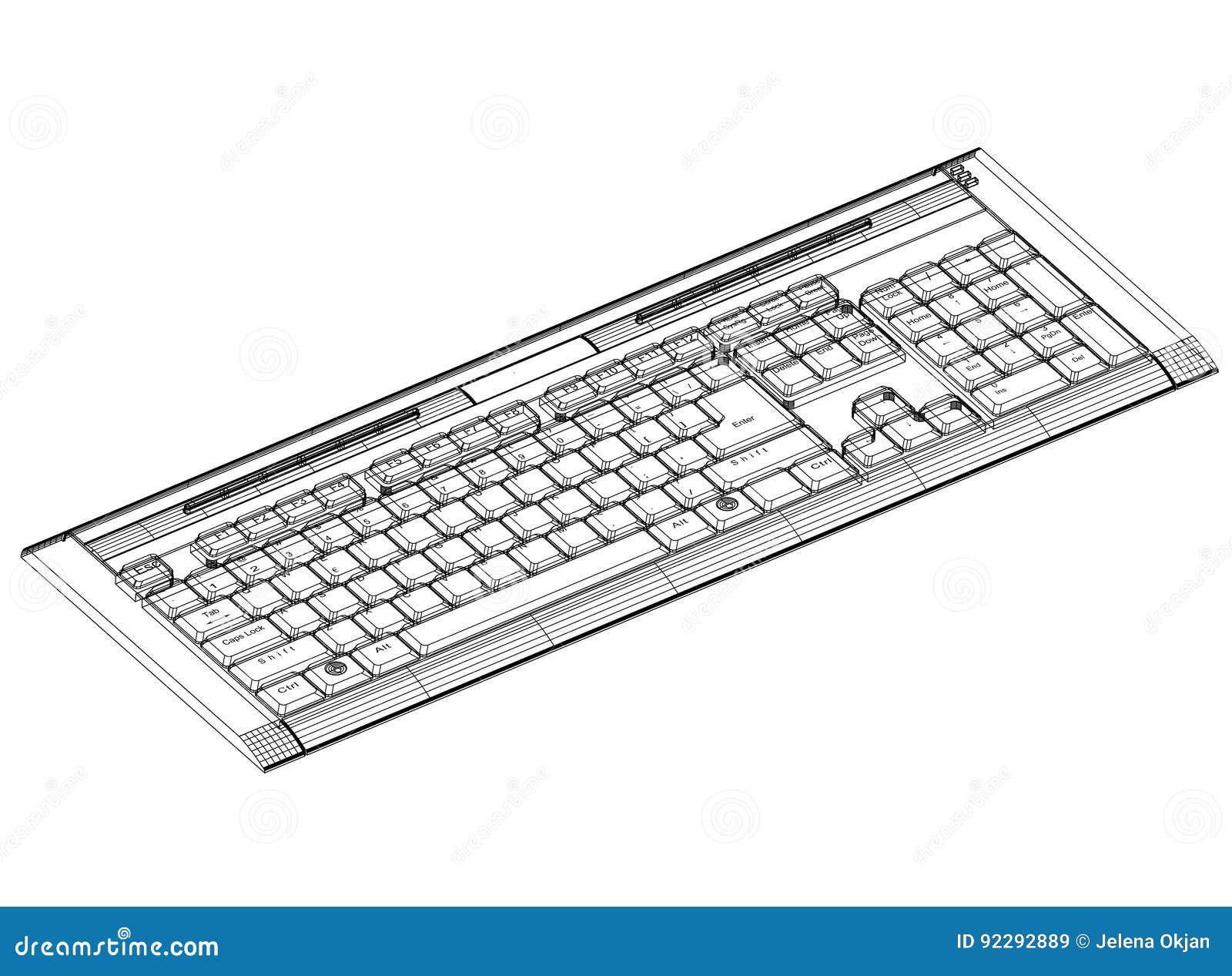 Keyboard Blueprint 3d Perspective Stock Illustrations – 8 Keyboard ...