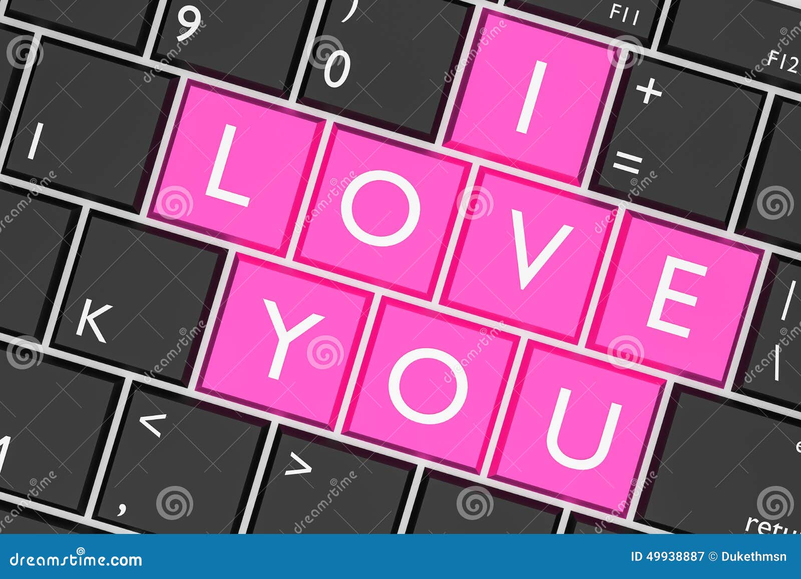 Keyboard Built-in I Love You Key Stock Illustration - Illustration of ...