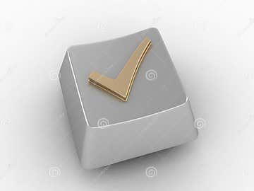 Keyboard Button with Check Mark Sign Stock Illustration - Illustration ...