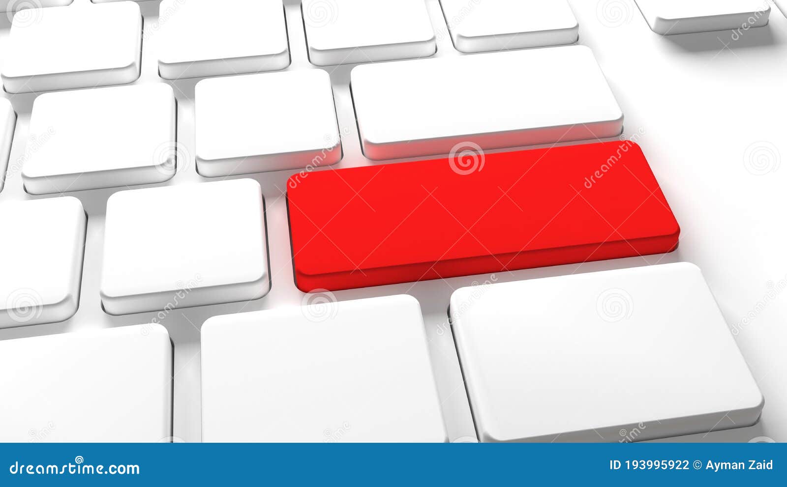 Blanck Keyboard Button Red Color Key Pc Stock Illustration ...