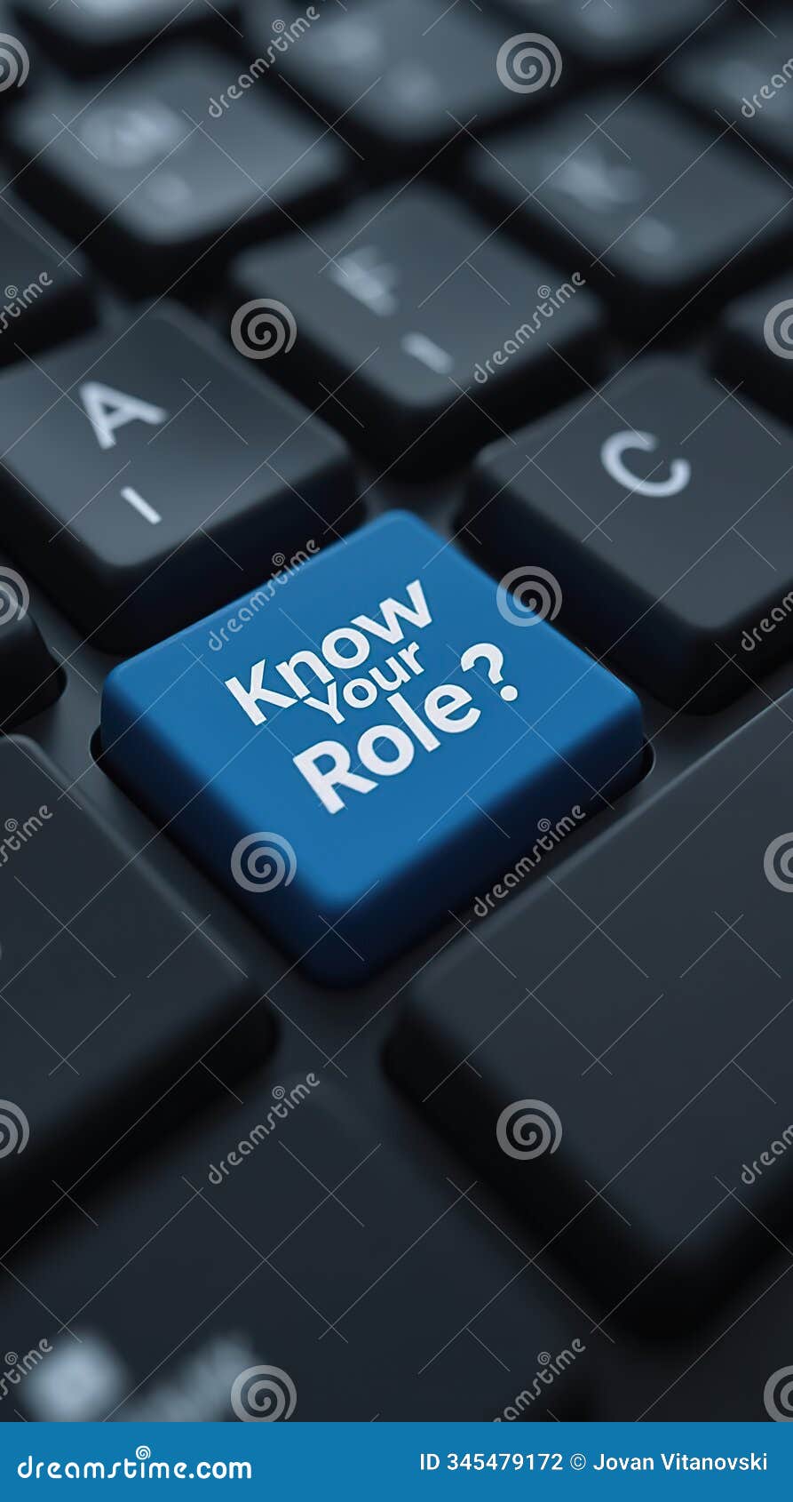Keyboard Button with Know Your Role Message Promotes Awareness Stock ...