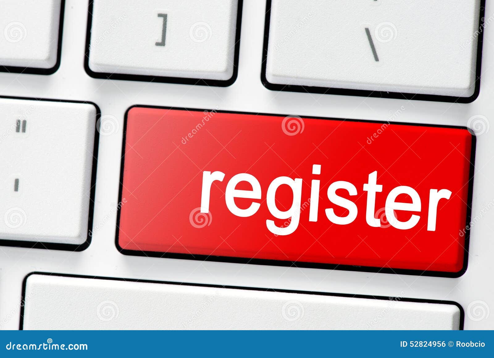Keyboard with Button Register Stock Photo - Image of optimization ...