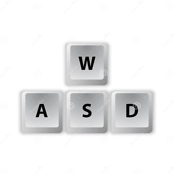 Keyboard Buttons WASD Keys, Game Control Keyboard Buttons. Joystick ...