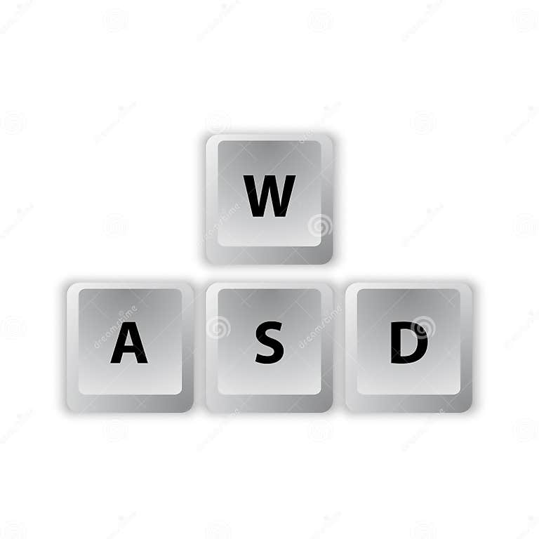 Keyboard Buttons WASD Keys, Game Control Keyboard Buttons. Joystick ...