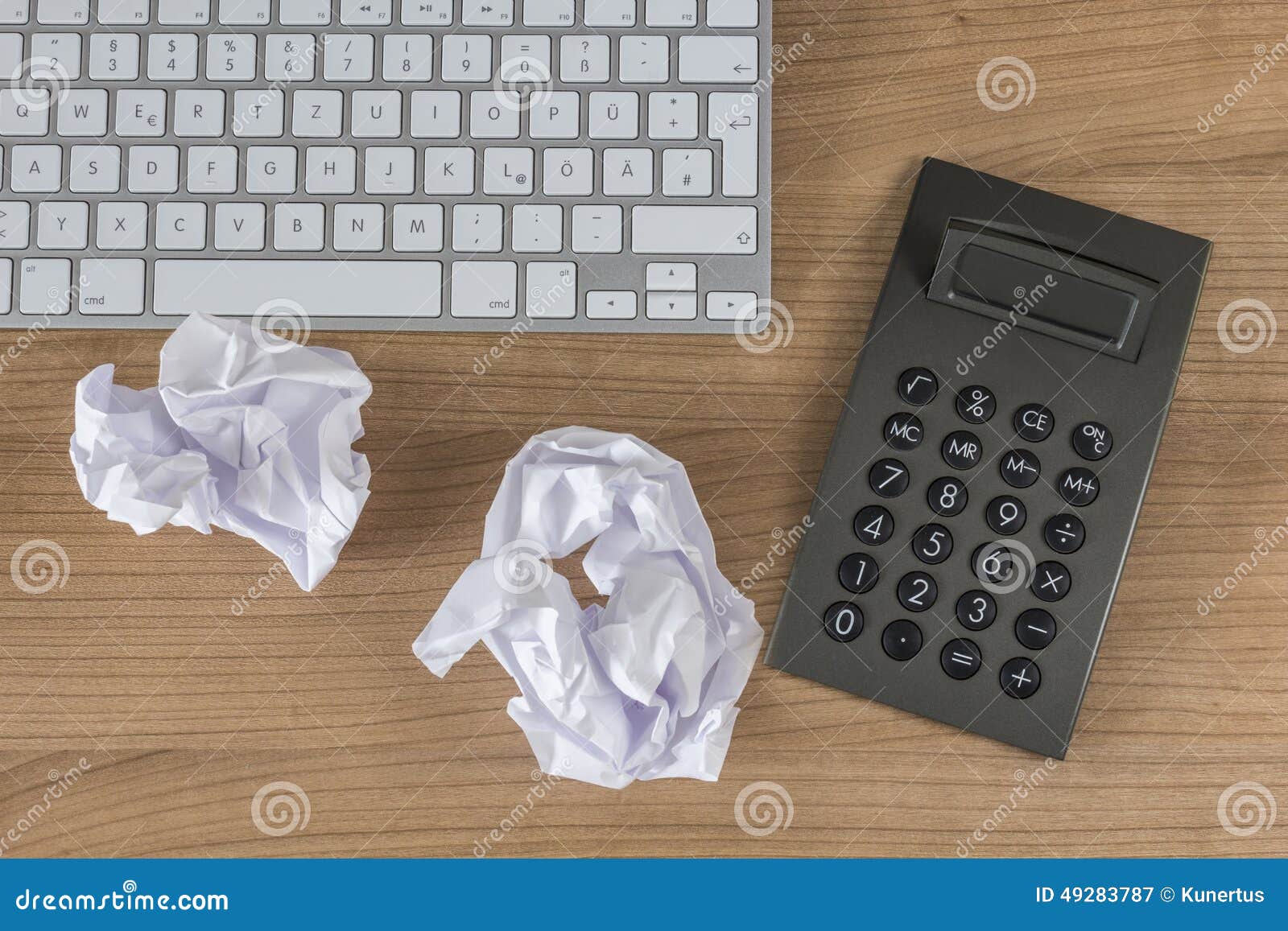 Keyboard and Calculator on Desktop Stock Image - Image of accounting ...