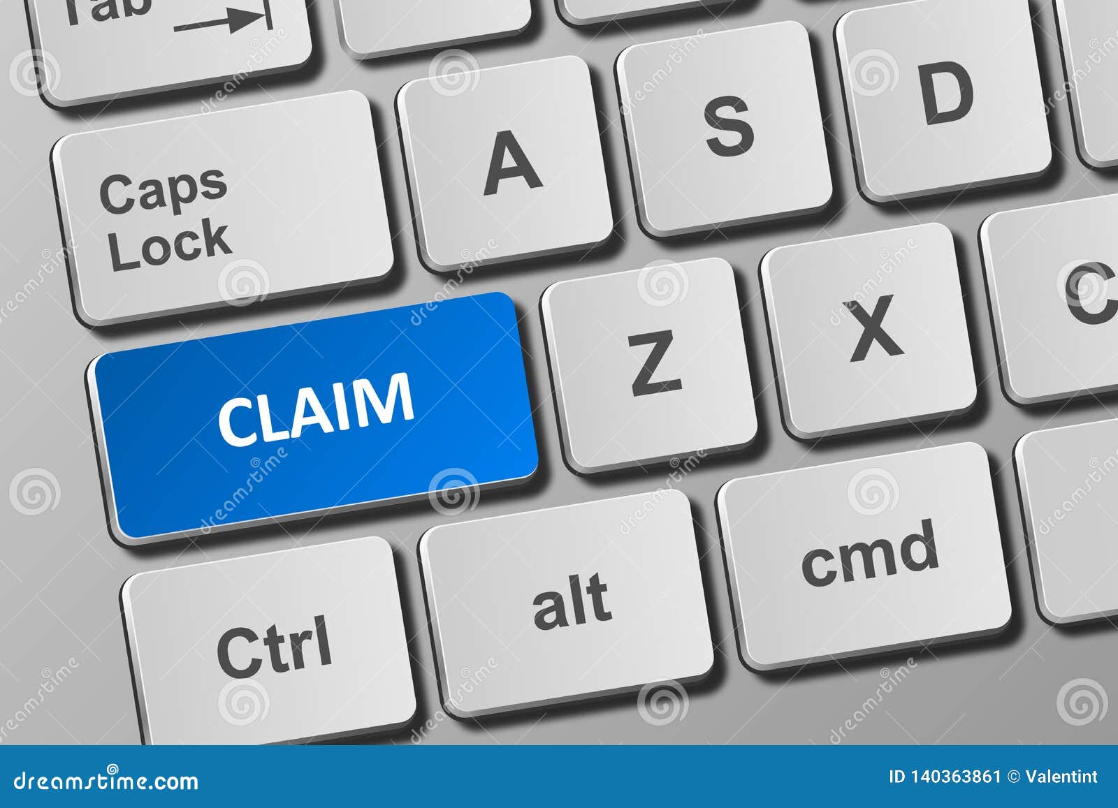 Keyboard with claim button stock illustration. Illustration of claim ...
