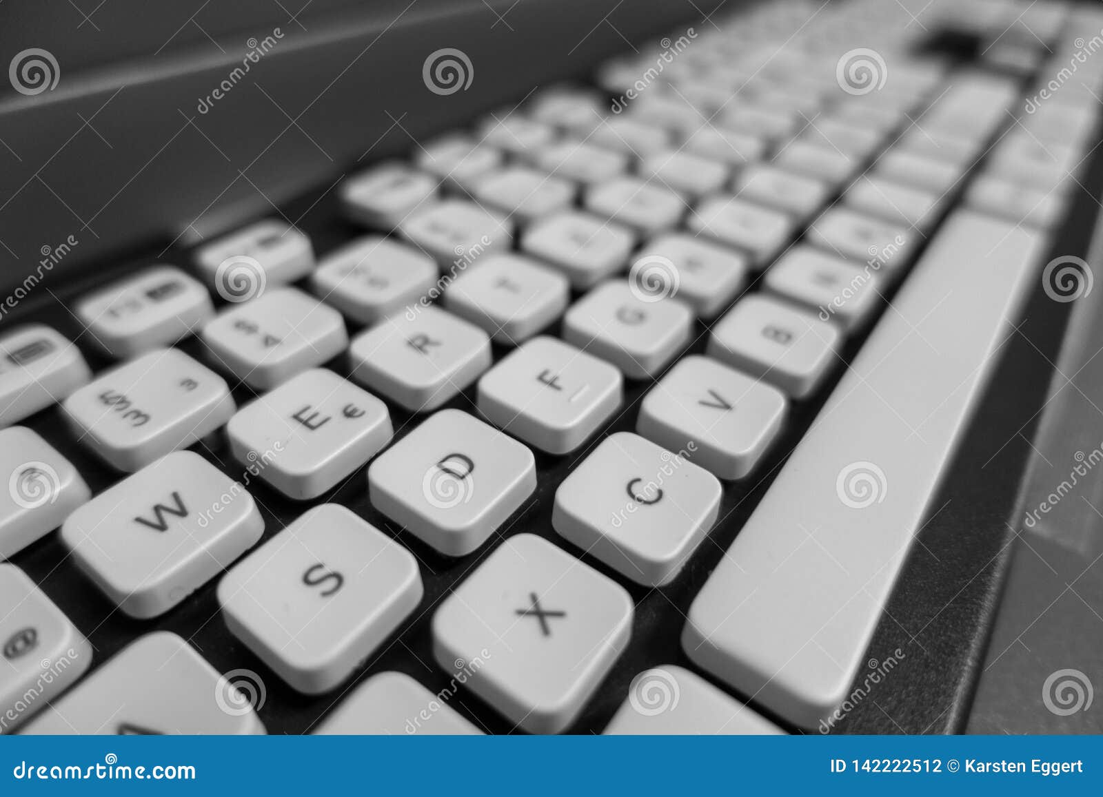 Close-up of a Keyboard with White Keys Stock Photo - Image of ...
