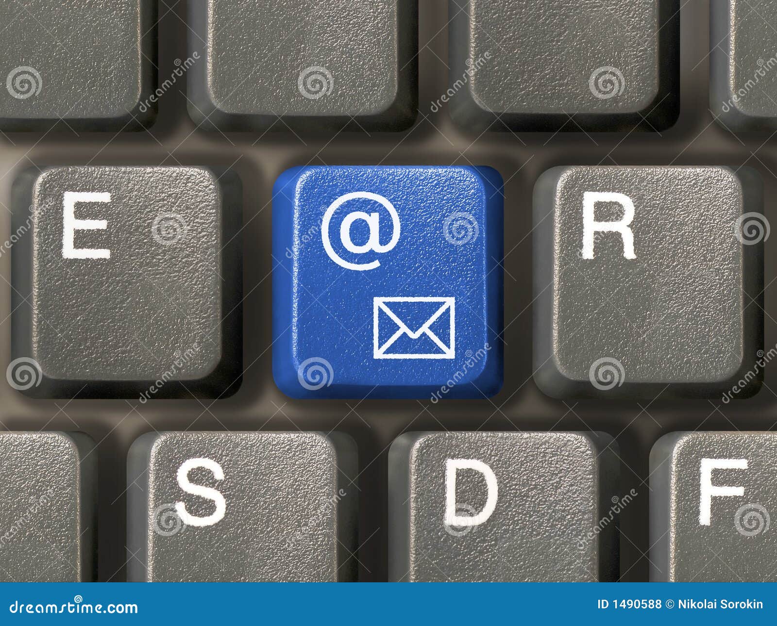 Keyboard (closeup) with E-mail Key Stock Photo - Image of macro ...
