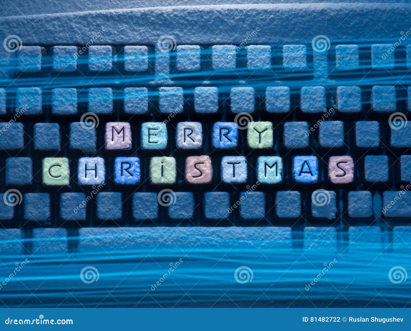Keyboard Colored Buttons with Words Merry Christmas Stock Photo - Image ...