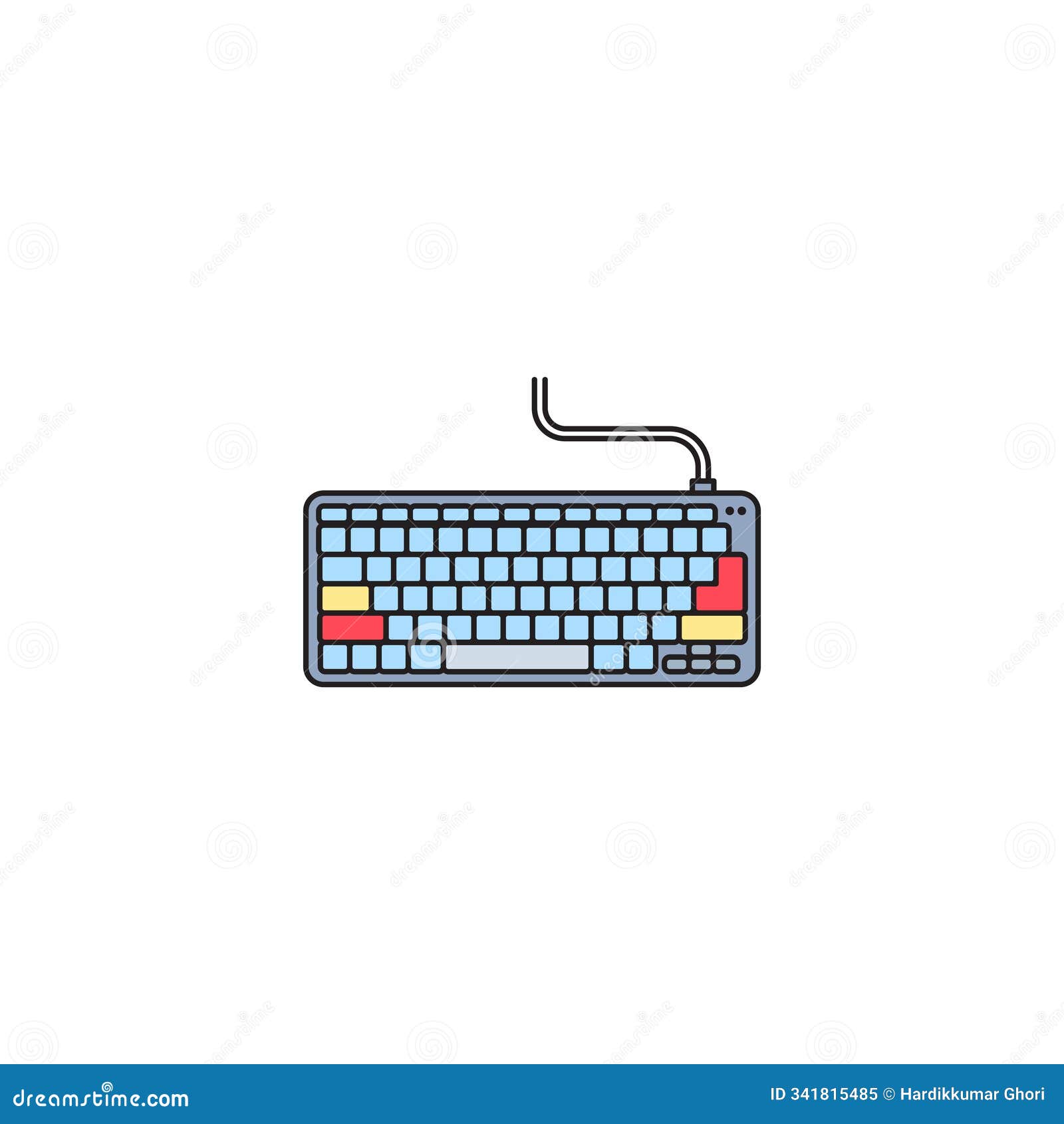 Keyboard Colored Vector Icon on White Background Stock Illustration ...