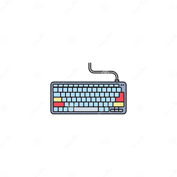Keyboard Colored Vector Icon on White Background Stock Illustration ...