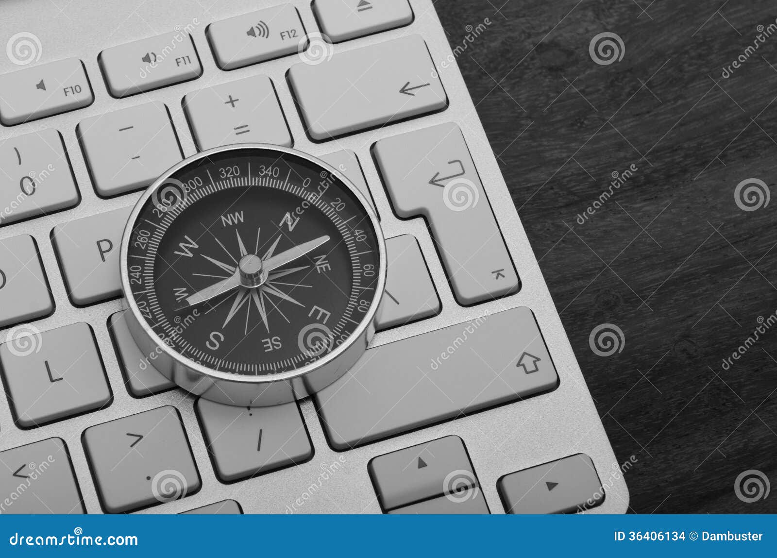 Keyboard With Compass Black And White Stock Photo | CartoonDealer.com ...