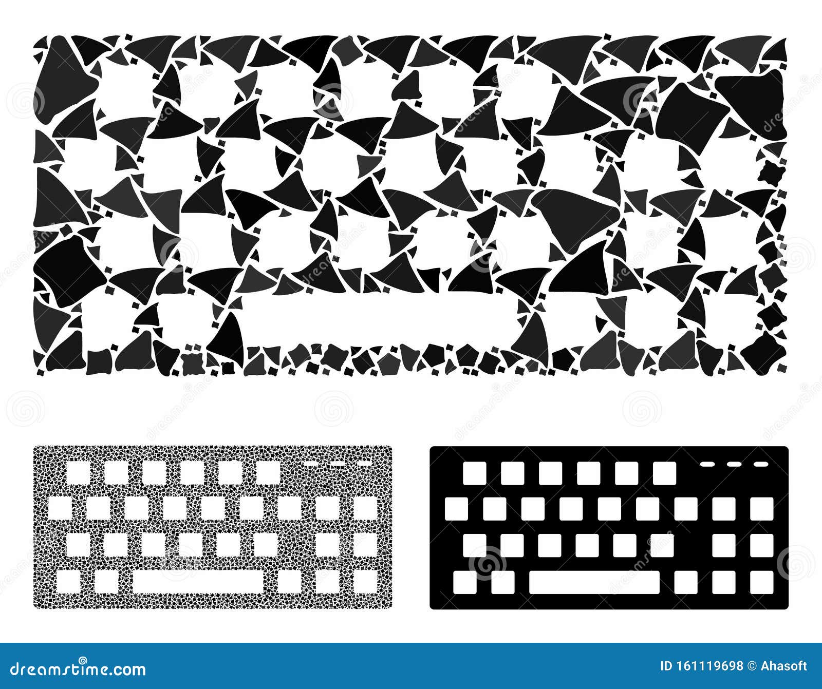 Keyboard Composition Icon of Trembly Parts Stock Vector - Illustration ...