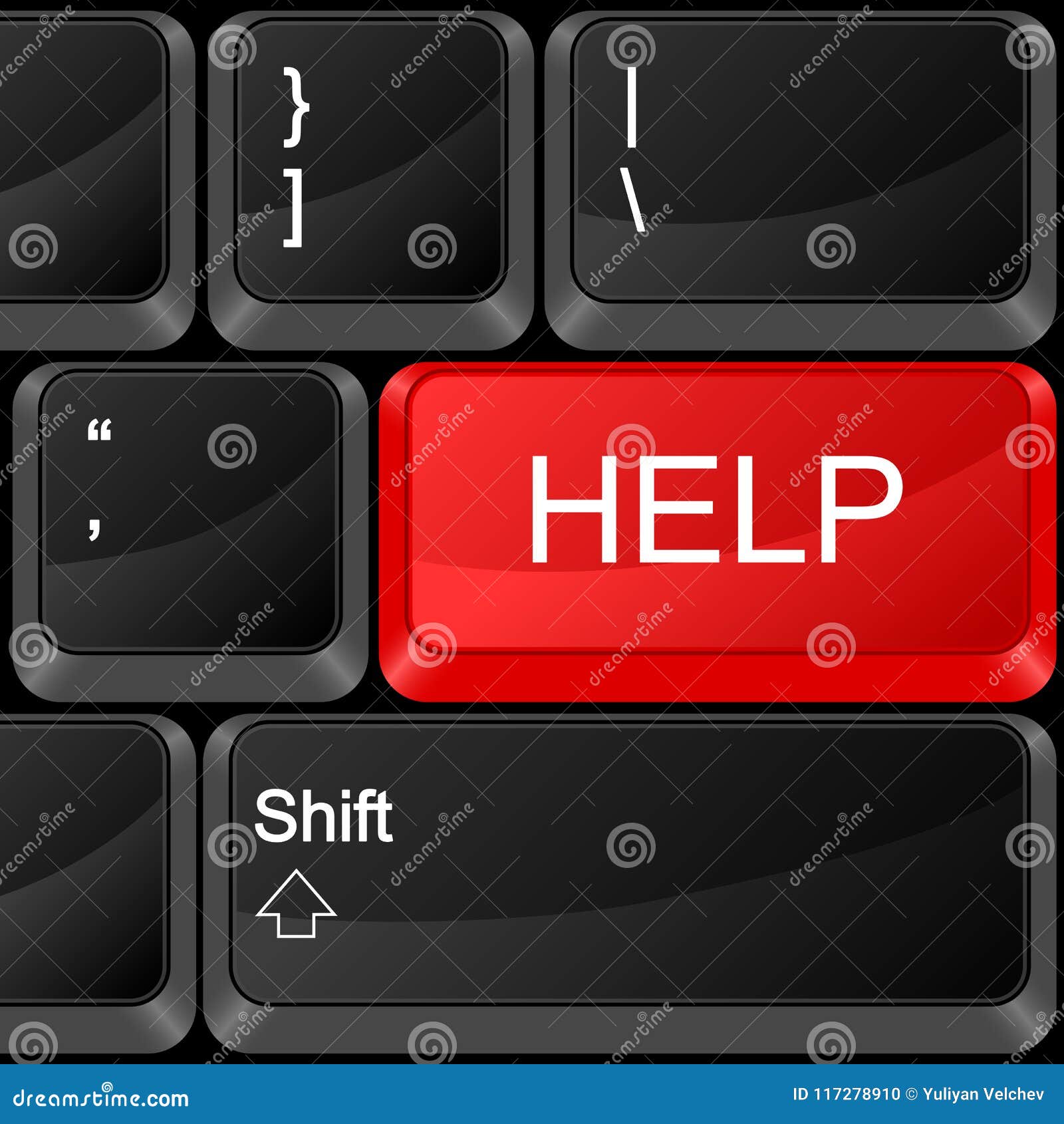 Computer button help stock vector. Illustration of equipment - 117278910