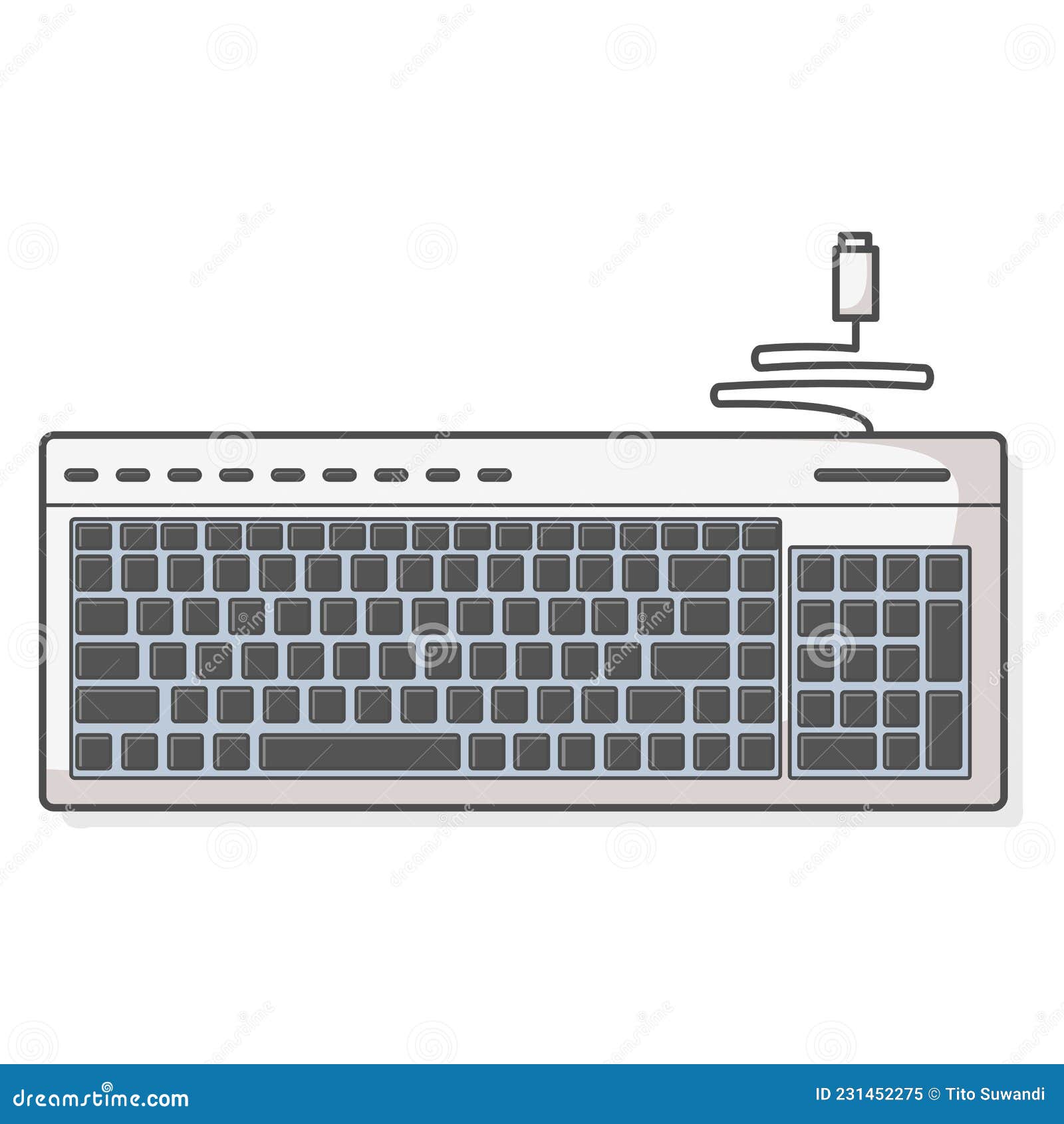 Keyboard Computer Flat Design Front View Stock Vector - Illustration of ...