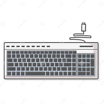 Keyboard Computer Flat Design Front View Stock Vector - Illustration of ...