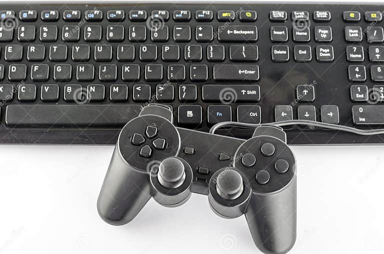 Keyboard Computer and Game Controller Stock Image - Image of personal ...