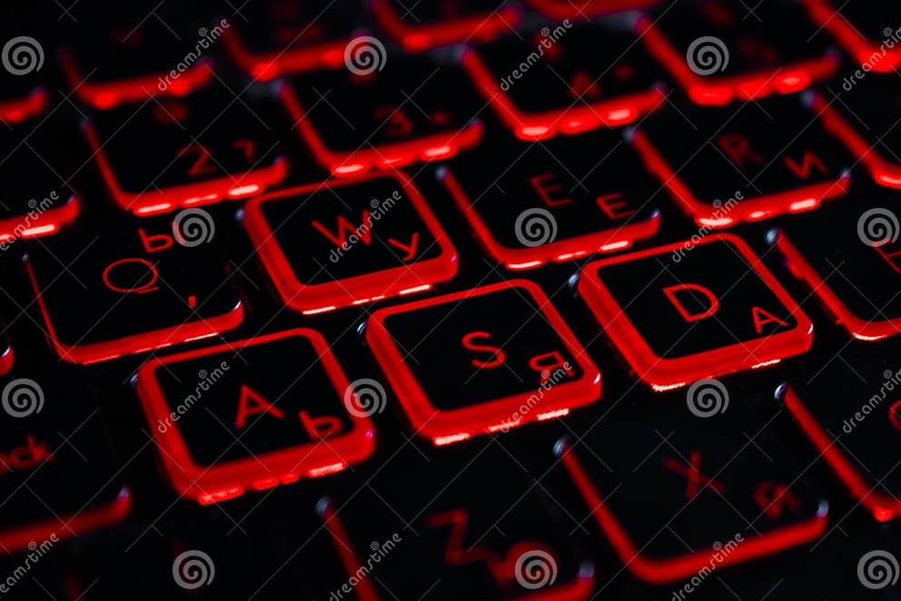 Keyboard. a Computer Keyboard Glowing in Red Stock Photo - Image of ...