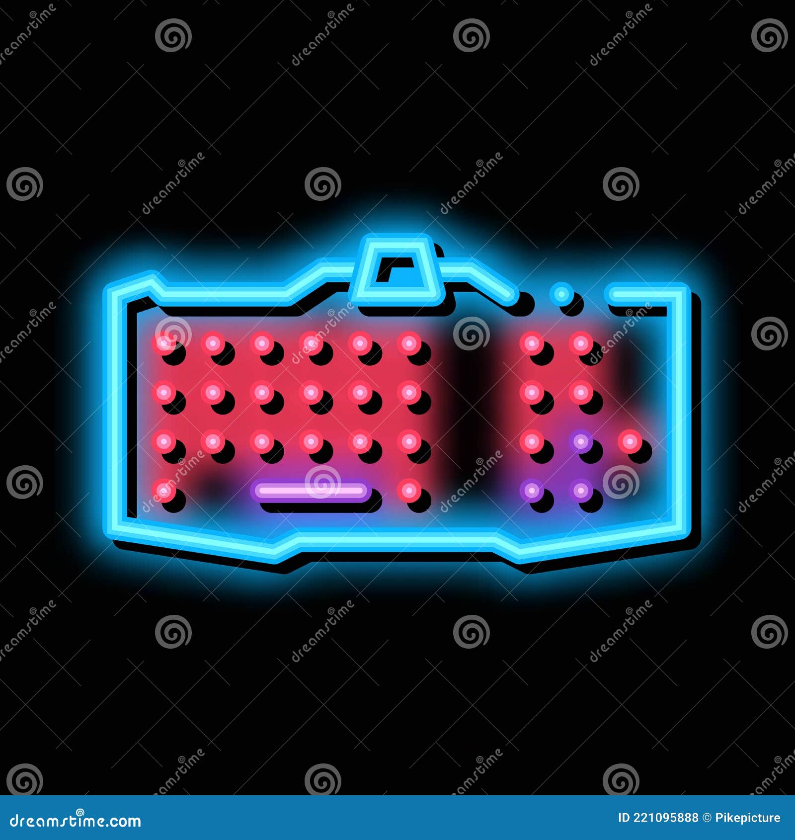 Keyboard Computer Neon Glow Icon Illustration Stock Vector ...