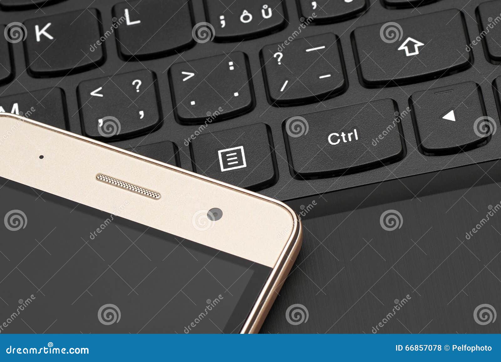 Keyboard Computer (notebook) and Mobile Phone. Stock Photo - Image of ...