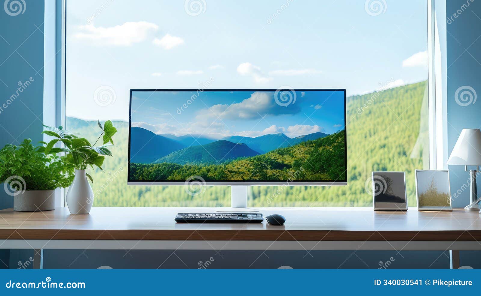 Keyboard Computer Screen Office Stock Illustration - Illustration of ...