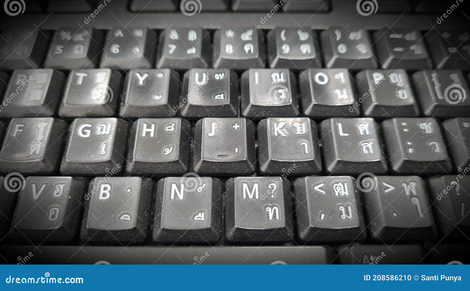 Keyboard Computer with Thai Keys Stock Photo - Image of electronics ...