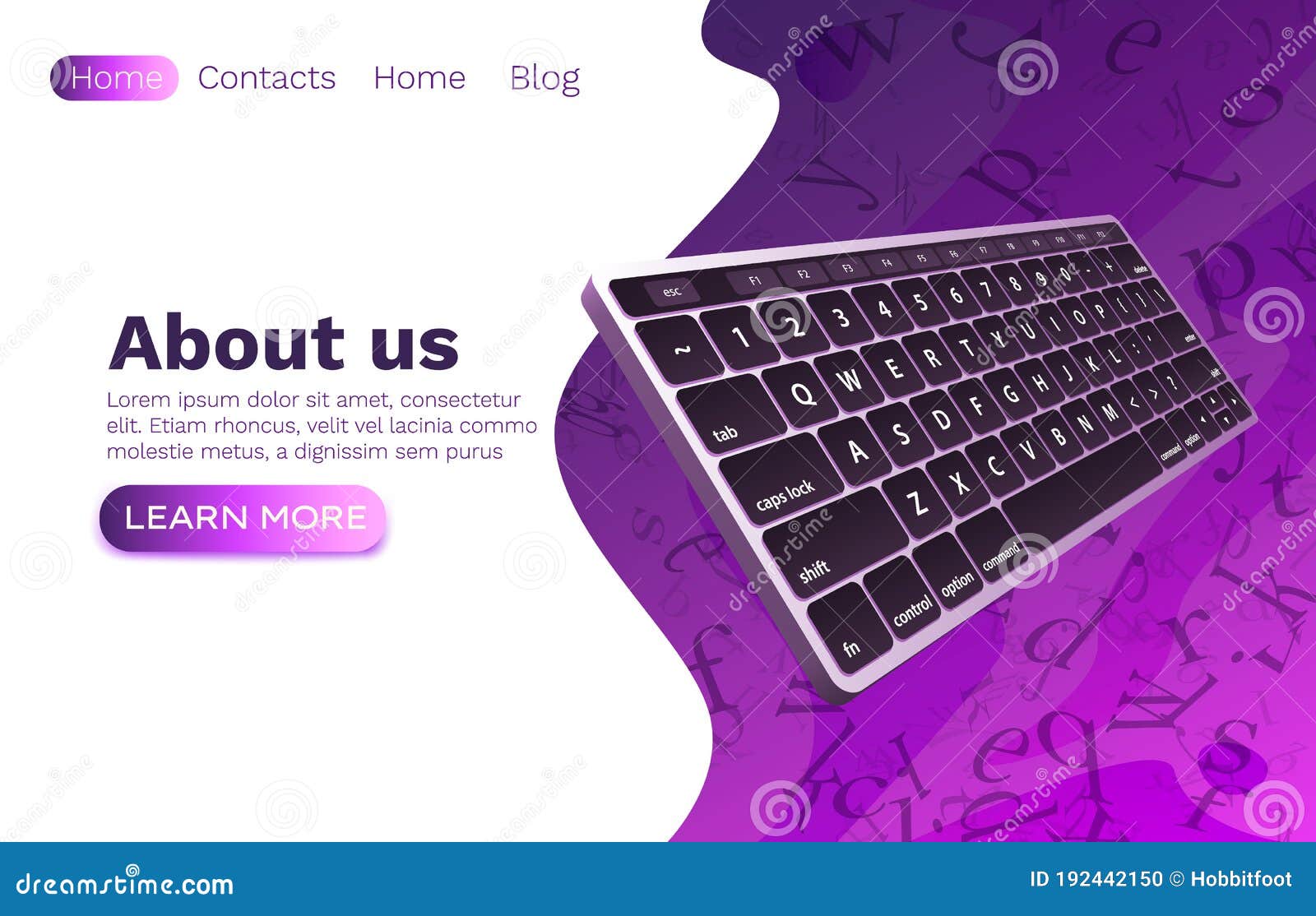 Keyboard Computer Web Banner, Concept Tech Technology Input. Vector ...