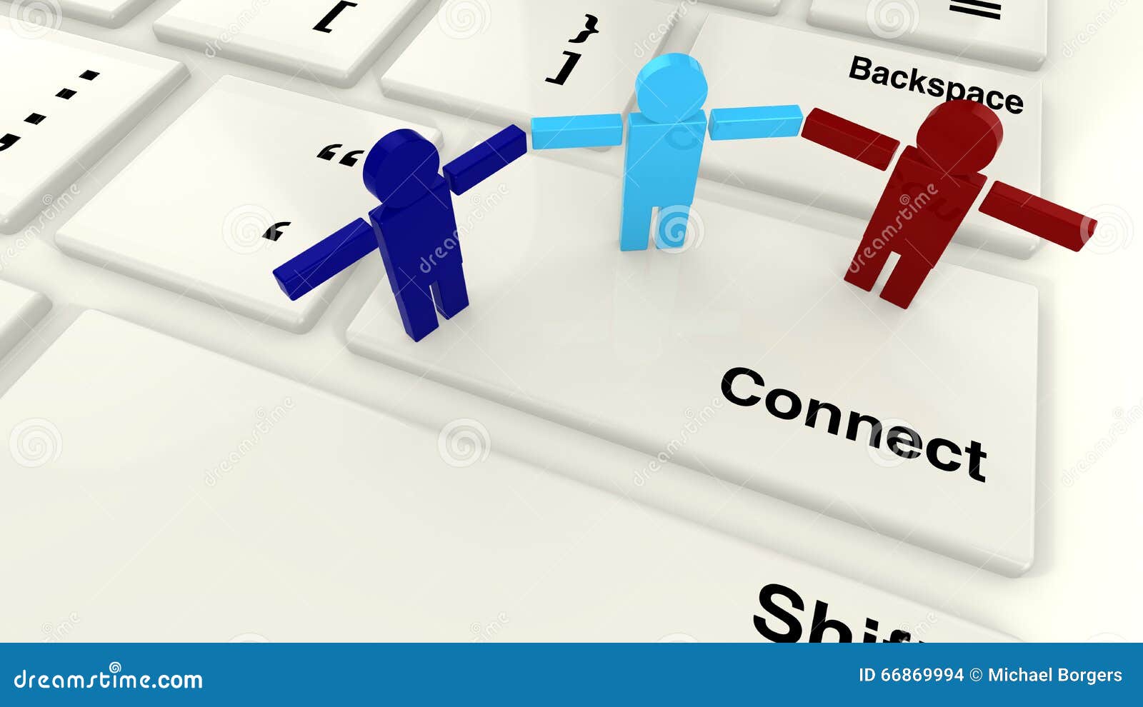 Keyboard with Connect Key and People Stock Illustration - Illustration ...