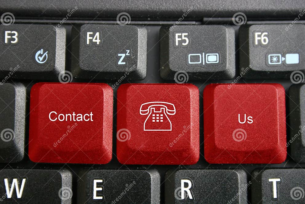 Keyboard, contact us stock photo. Image of mouse, purple - 6964256