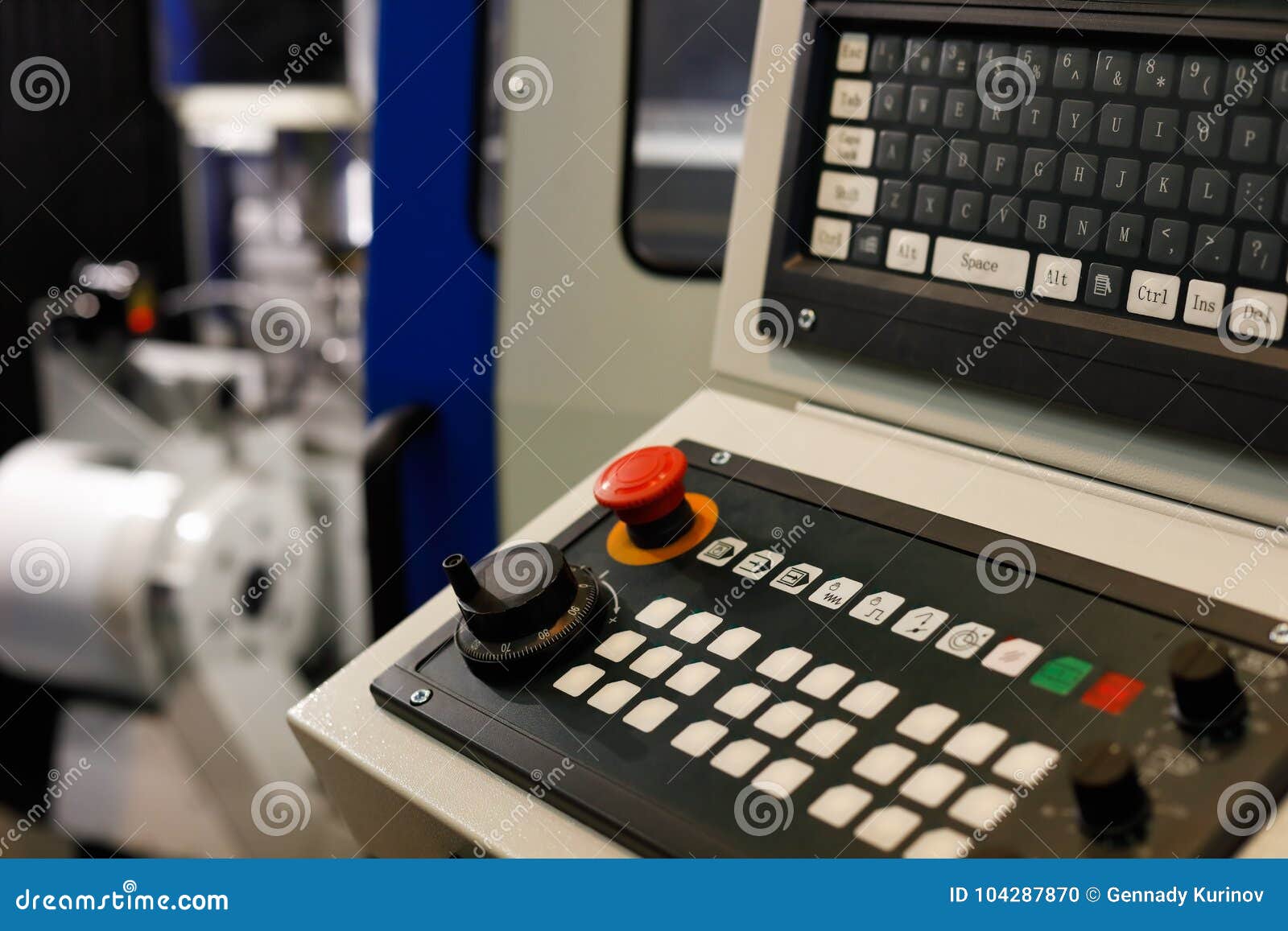 Keyboard on a Control Panel of CNC Machine Stock Photo - Image of ...