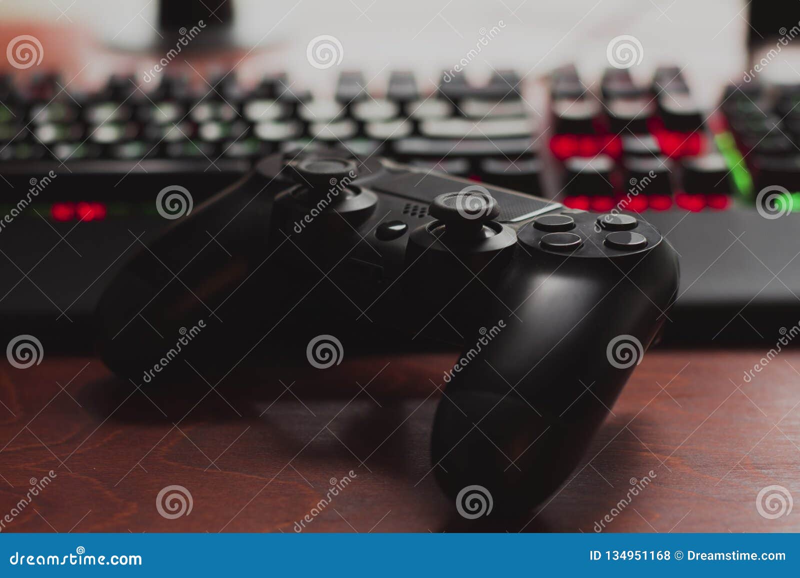 Keyboard and Controller stock photo. Image of recreation - 134951168