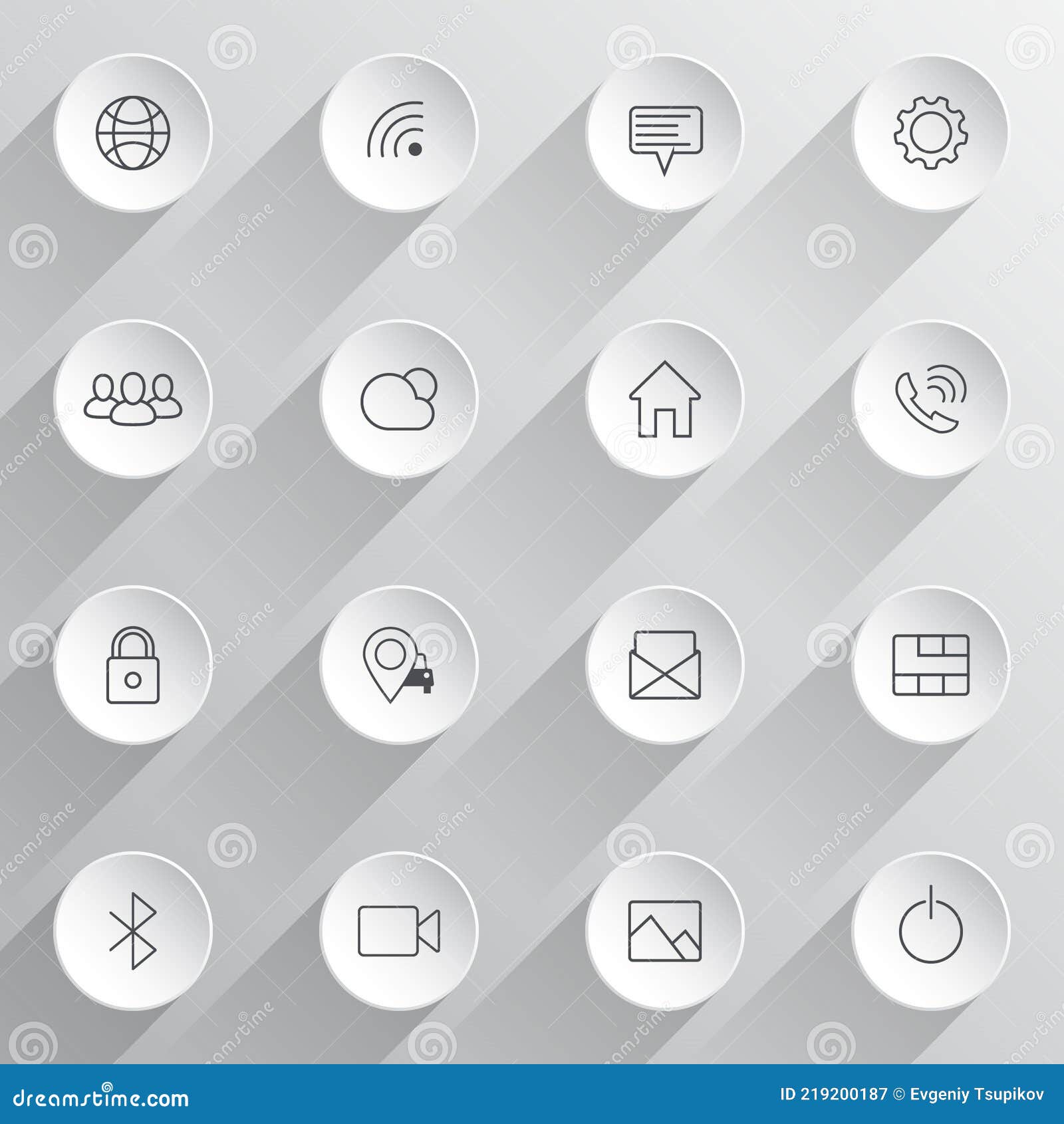 Device control buttons stock vector. Illustration of media - 219200187