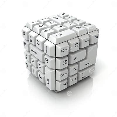 Keyboard cube stock illustration. Illustration of input - 27280711