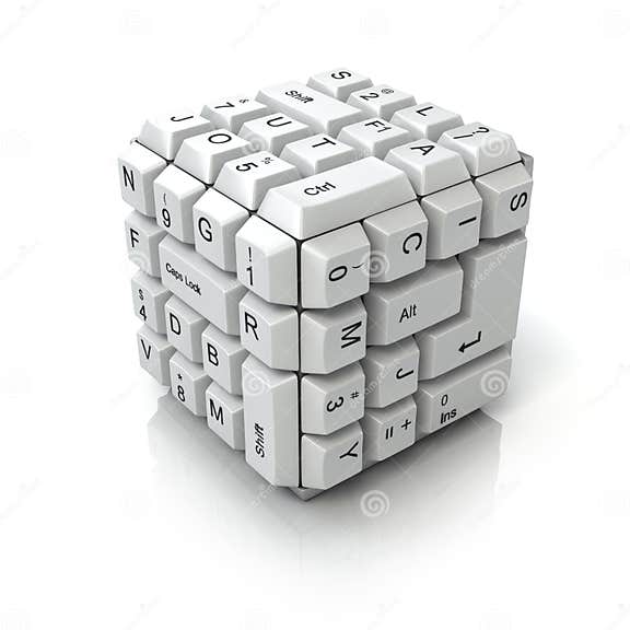 Keyboard cube stock illustration. Illustration of input - 27280711