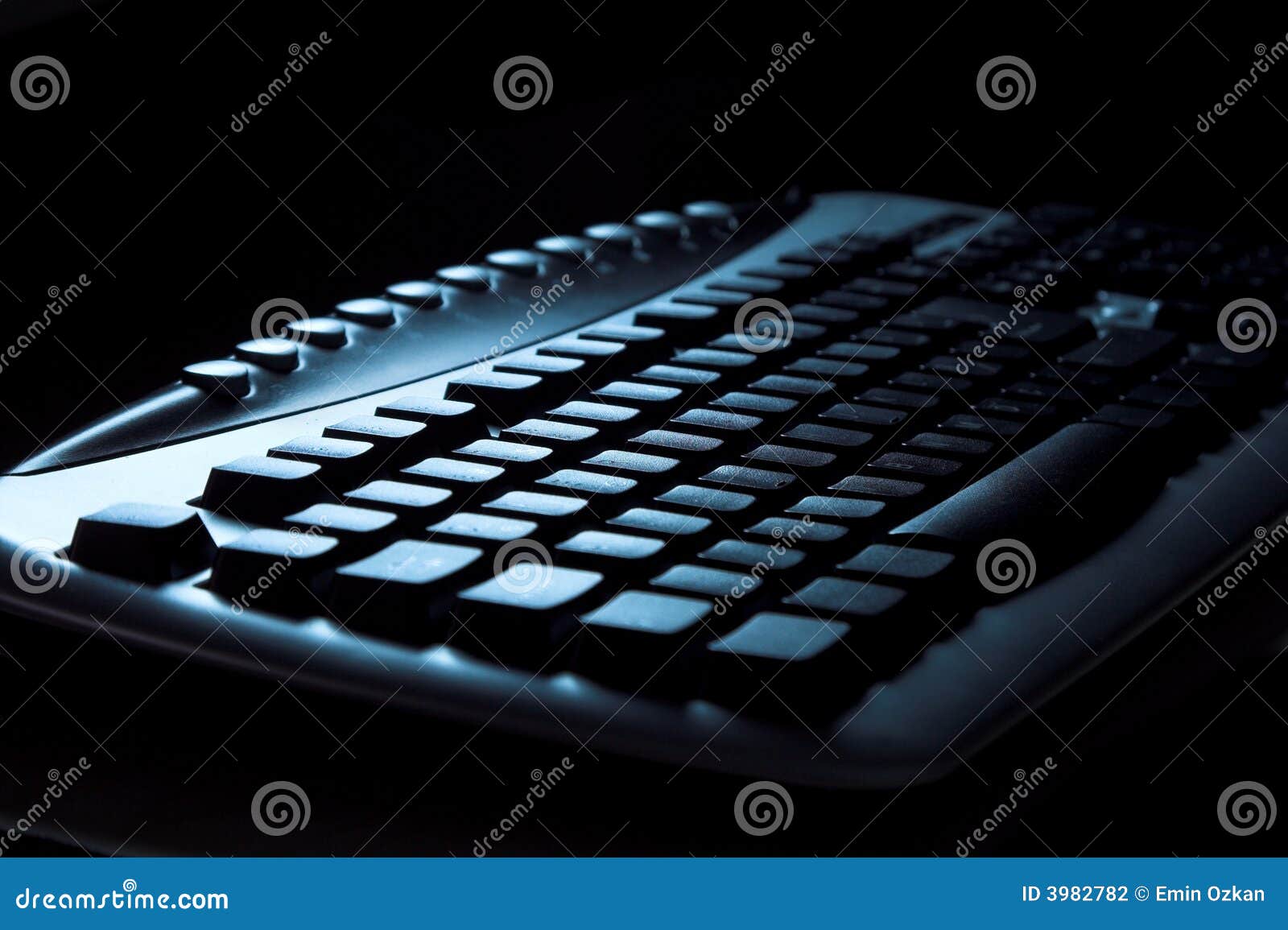 Keyboard in dark stock photo. Image of internet, technology - 3982782