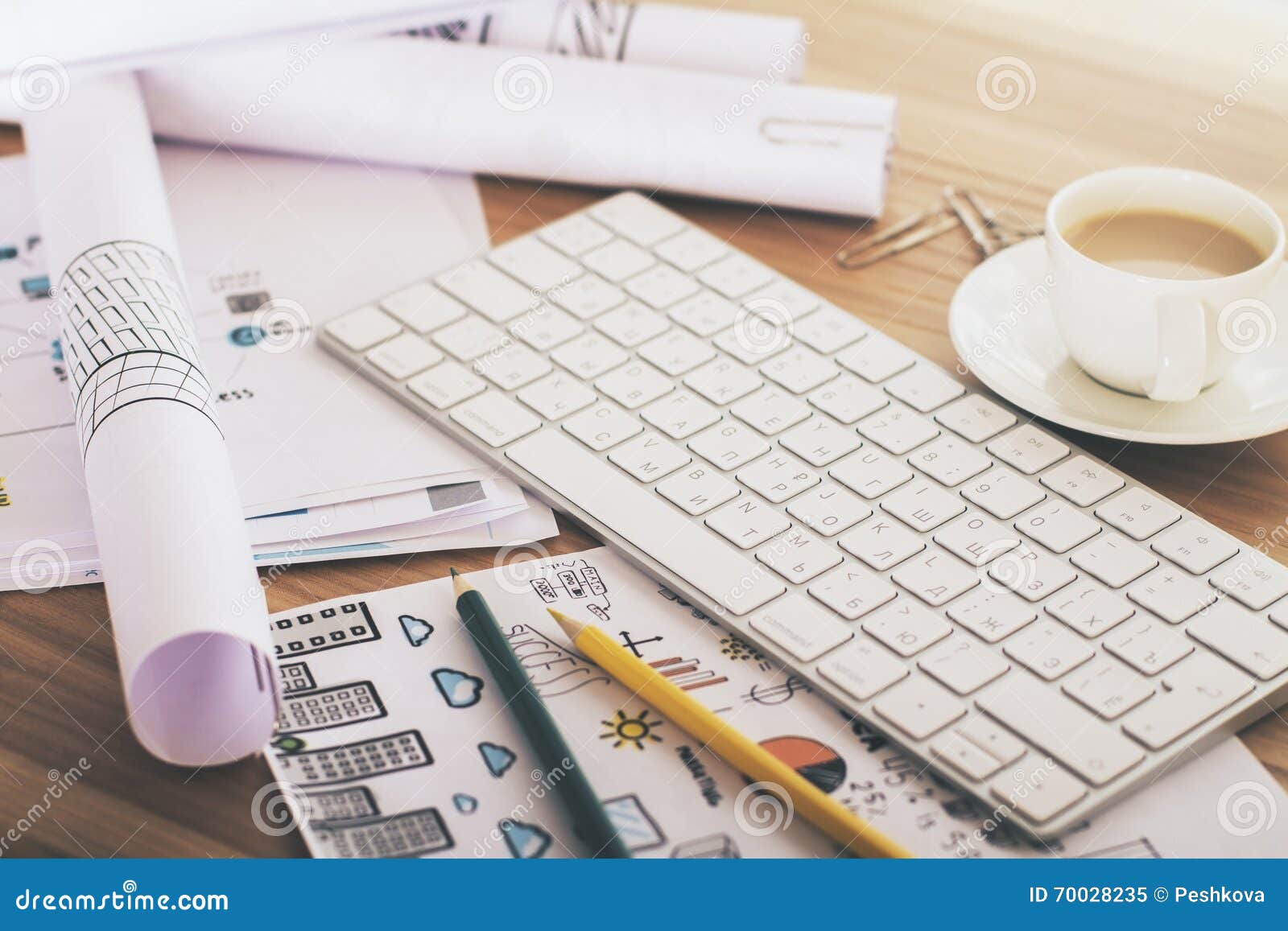 Keyboard on desk stock image. Image of number, business - 70028235