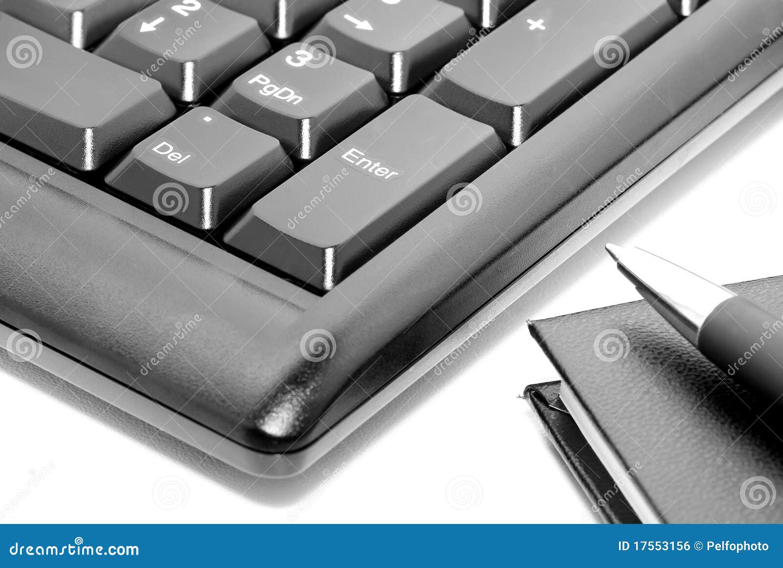 Keyboard with diary. stock photo. Image of enters, educationist - 17553156