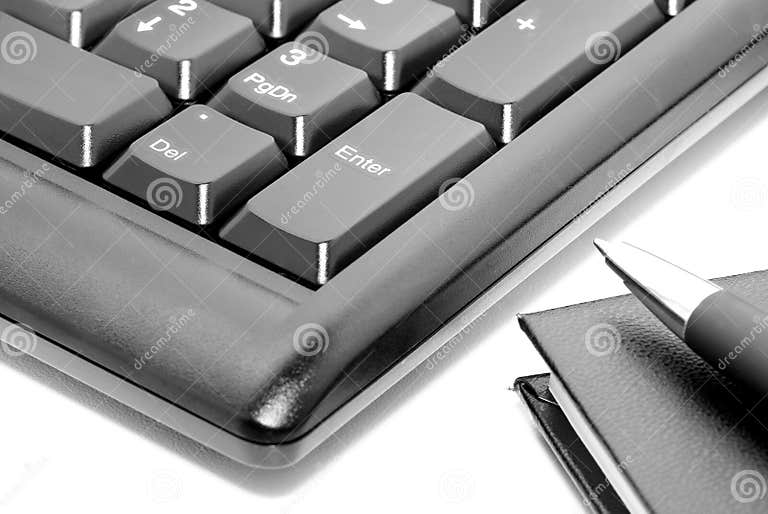 Keyboard with diary. stock photo. Image of enters, educationist - 17553156
