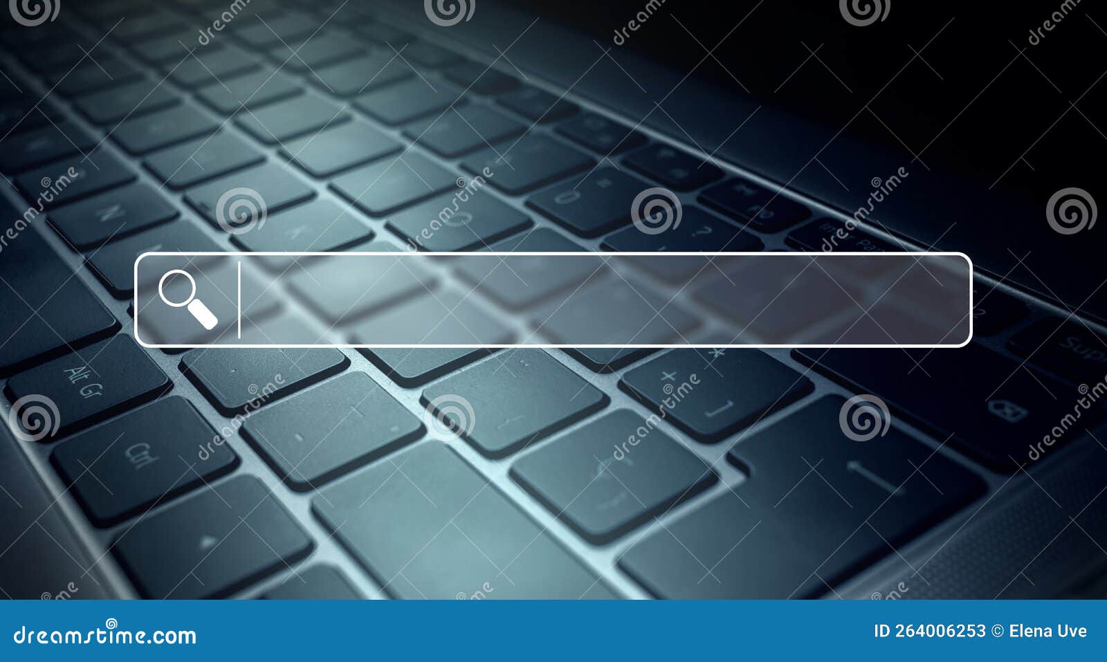 Keyboard with Digital Search Bar. Stock Image - Image of screenshot ...
