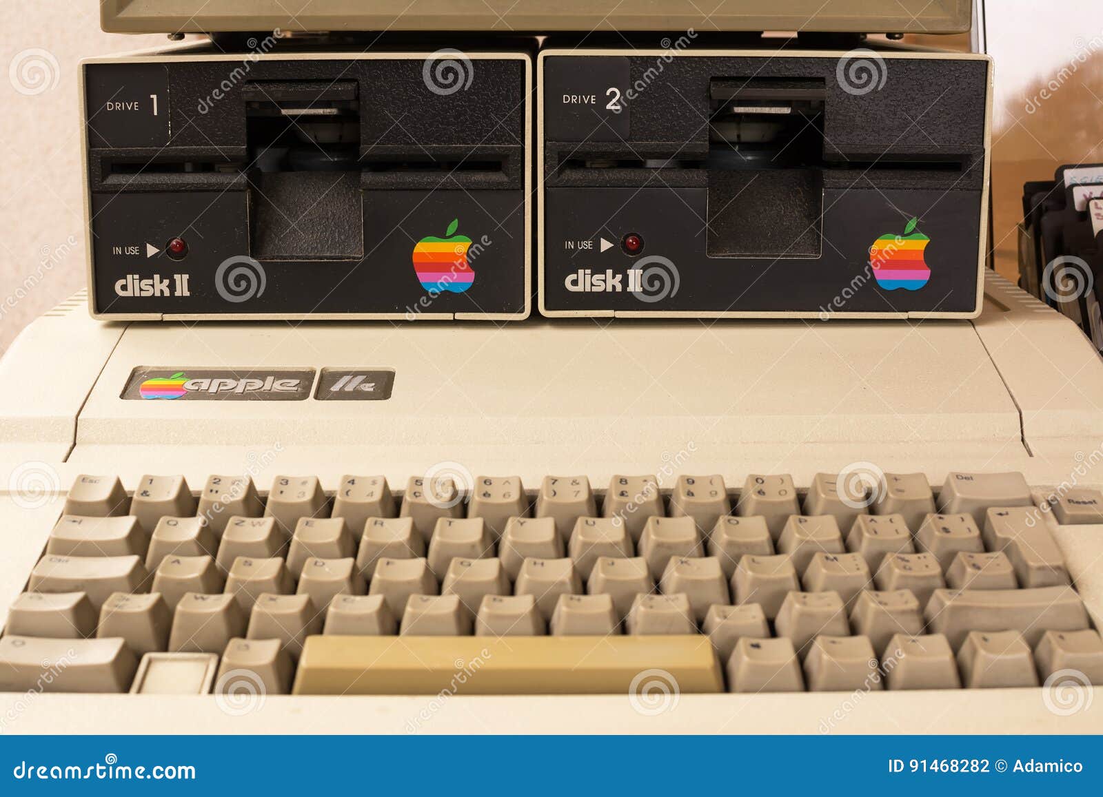 Keyboard and Disk Drive of Aged Apple Computer Editorial Photography ...