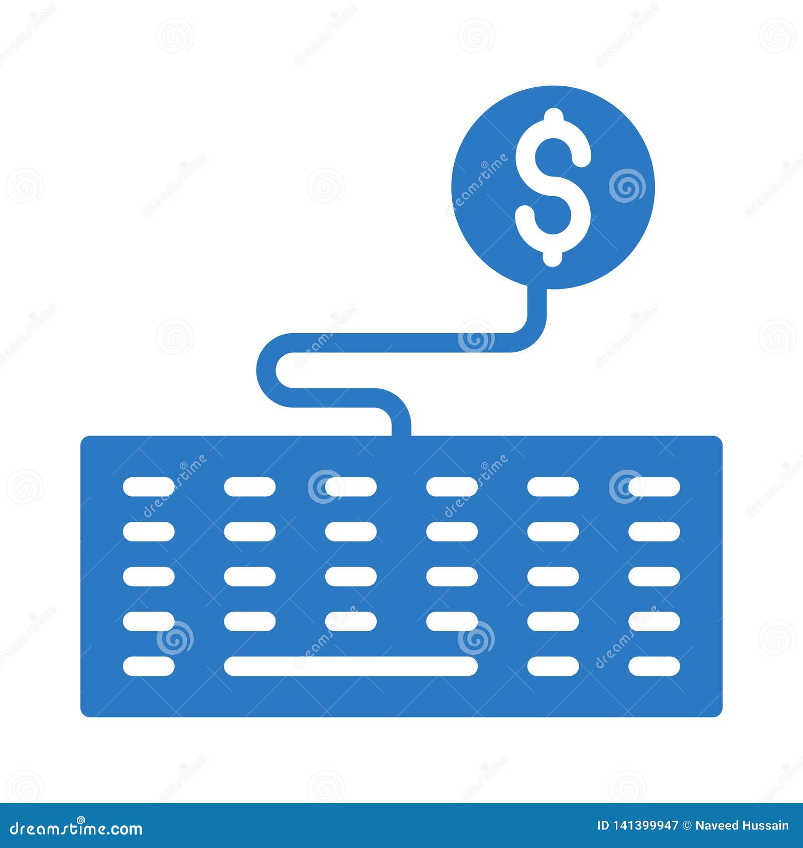 Keyboard Dollar Glyph Color Flat Vector Icon Stock Vector ...