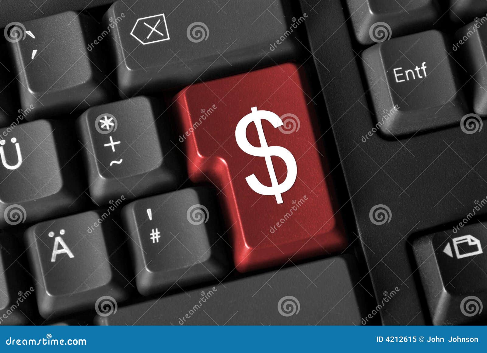 Keyboard with dollar sign stock image. Image of success - 4212615