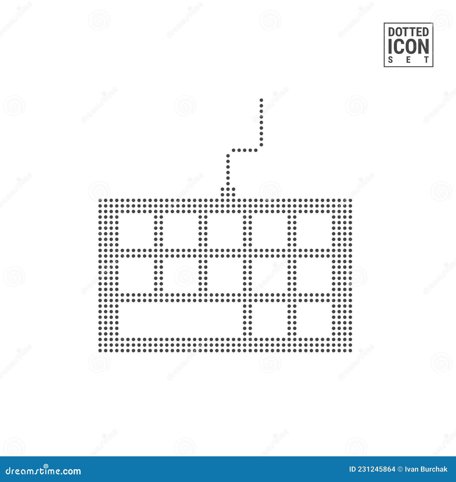 Keyboard Dot Pattern Icon. Keyboard Dotted Icon Isolated on White ...
