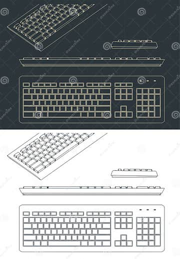 Keyboard drawings stock vector. Illustration of work - 214839580