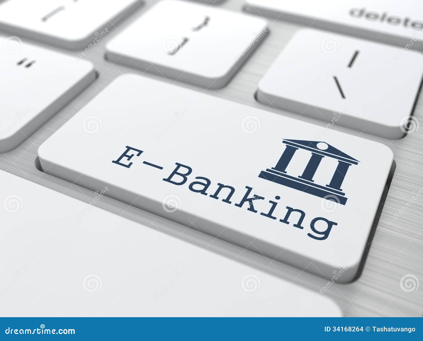 Keyboard with E-Banking Button. Stock Photo - Image of electronic ...