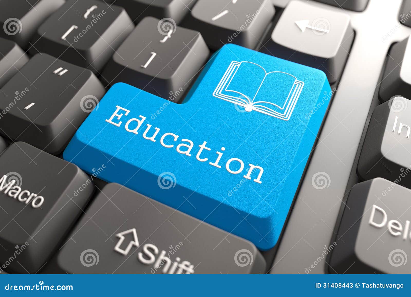 Keyboard with Education Button. Stock Illustration - Illustration of ...